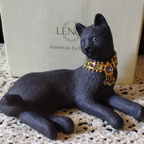 Lenox | Accents | Lenox Black And Gold Cat Figurine Miss Chievous ...
